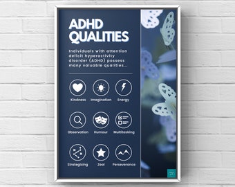 ADHD Printable Poster for Kids & Teens 40 Positive - Etsy