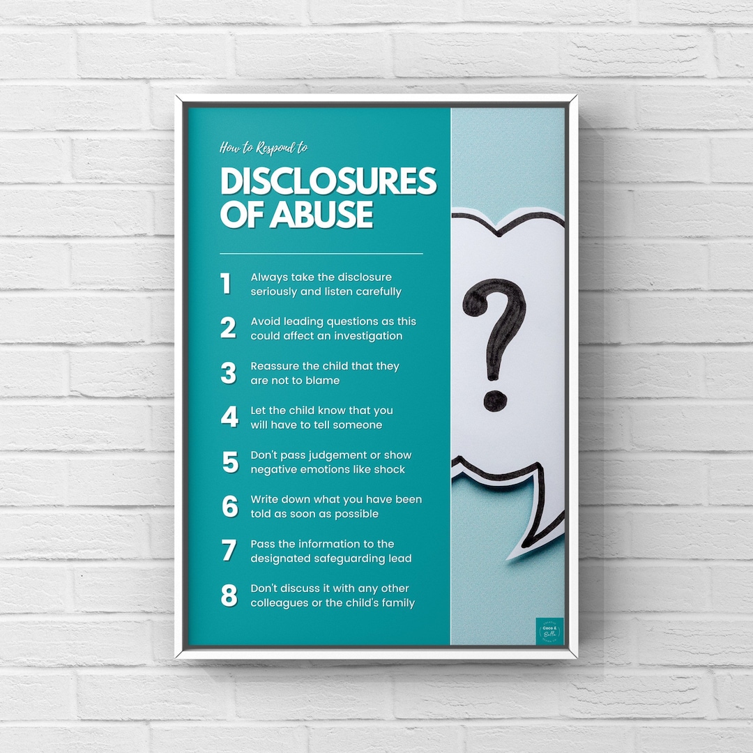 How to Respond to Disclosures of Abuse Poster Education - Etsy