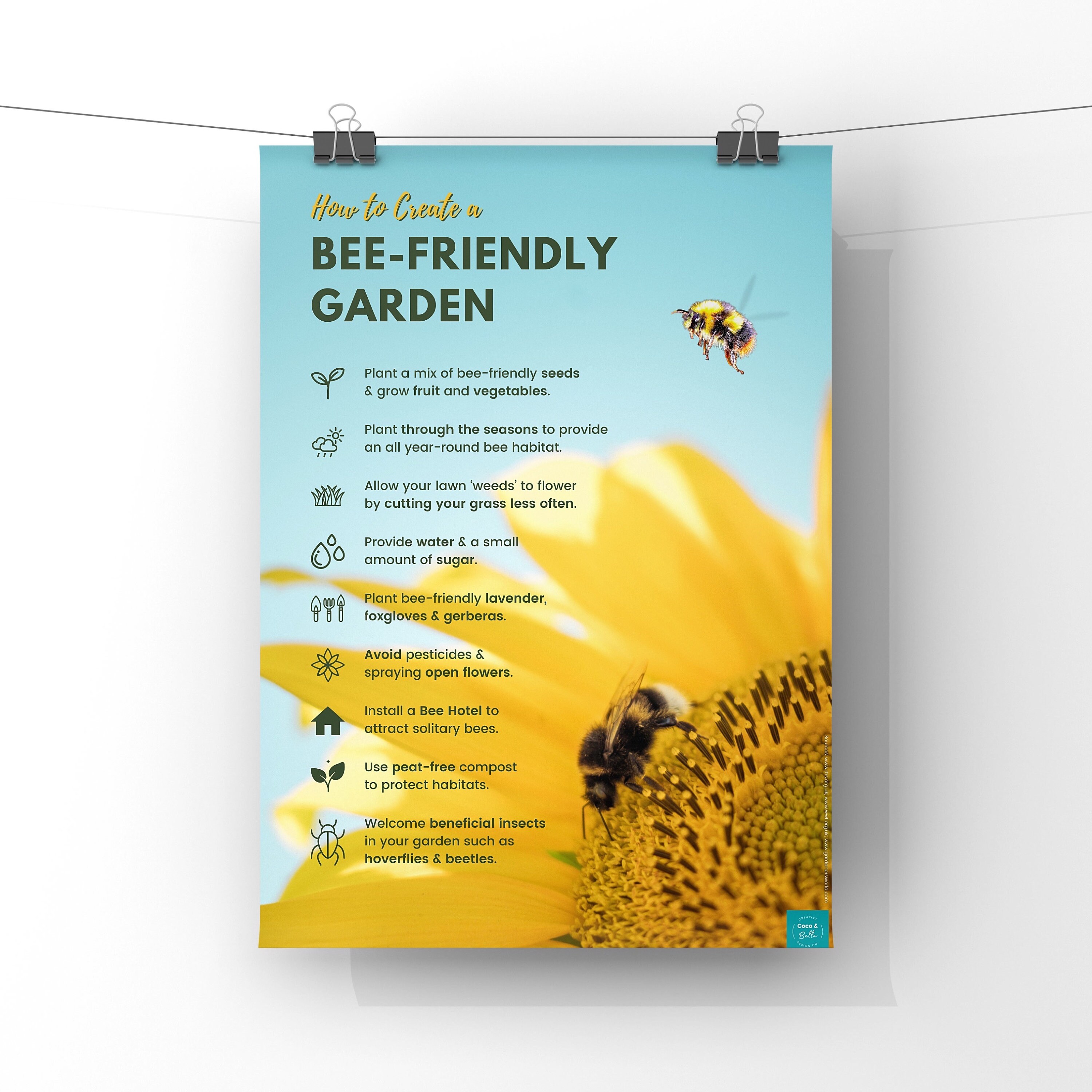 How to Create a Bee-friendly Garden Poster | Sustainability ...