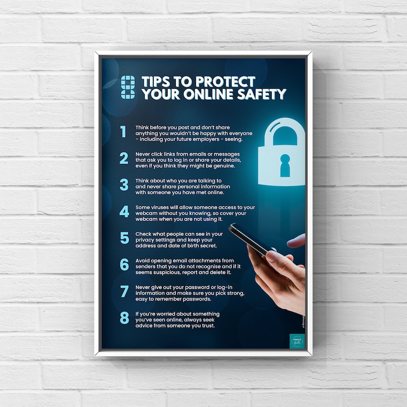 Online Safety Tips Poster Education Cyber Safety Classroom Display ...