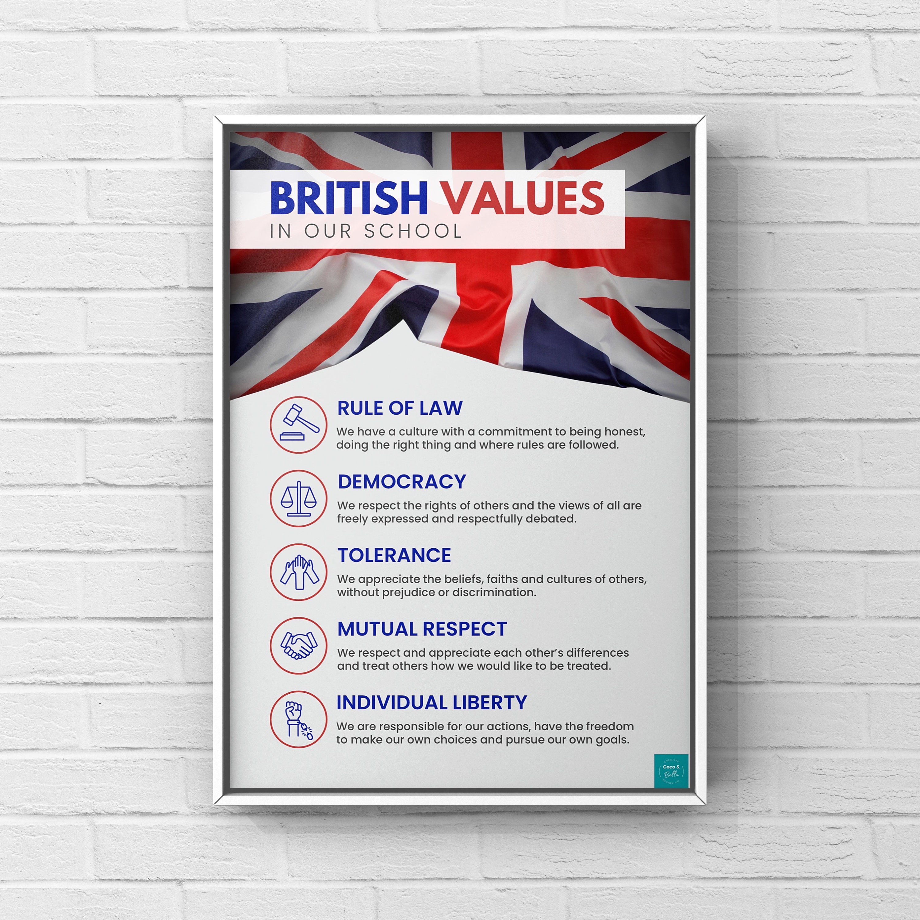 British Values in Our School Poster | Education Poster | Classroom Wall ...