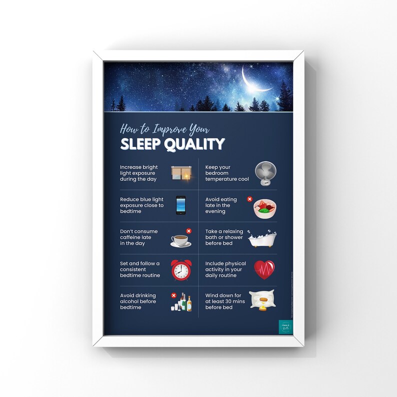 How to Improve Your Sleep Quality Poster | Health and Wellbeing | Self ...