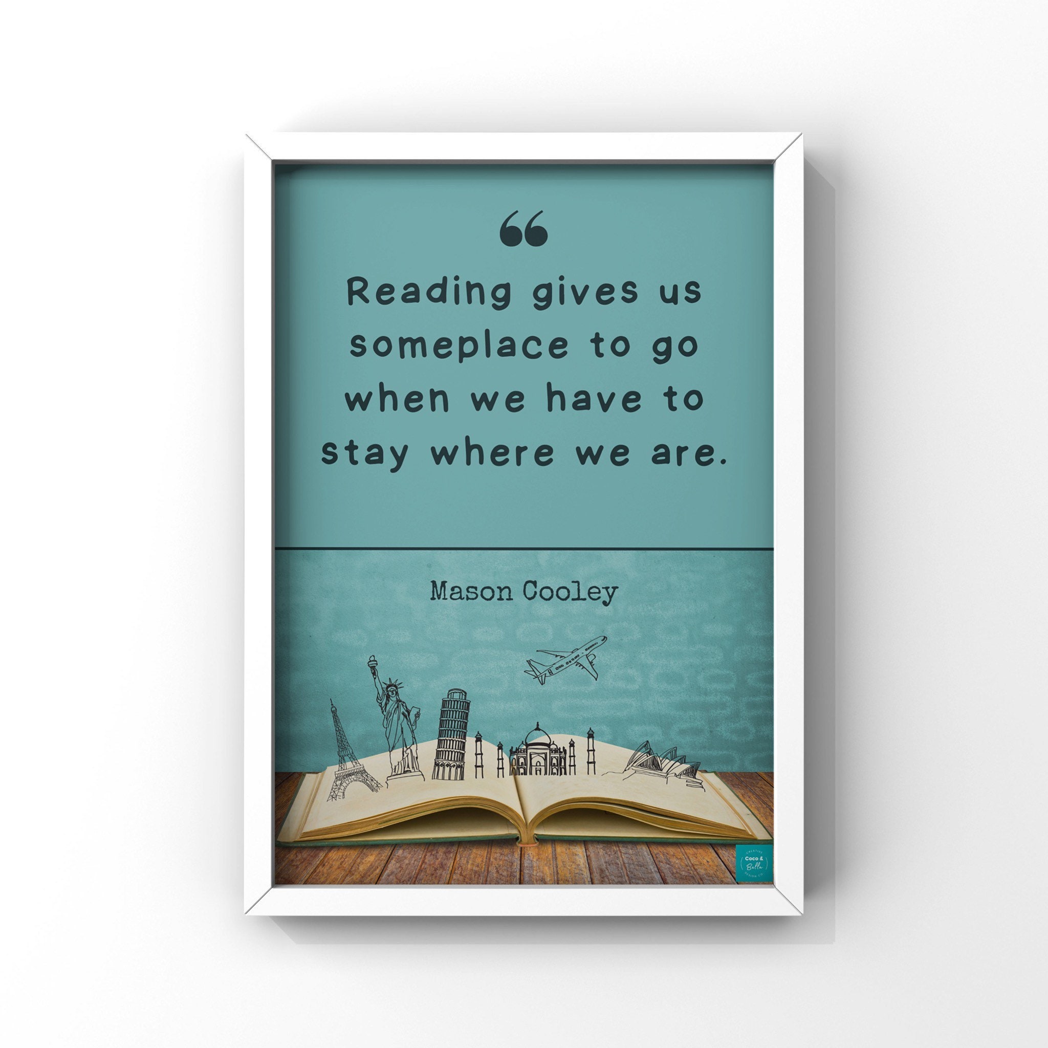 Reading Quote Poster | Inspirational Quote | Book Lovers | Wall Decor ...