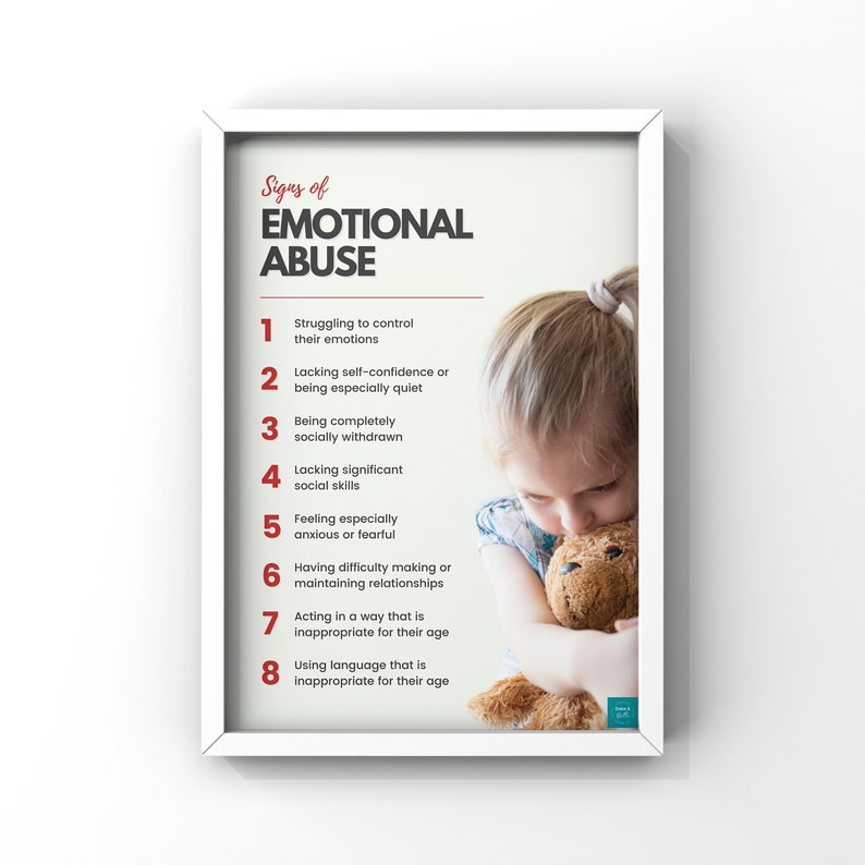 Signs of Emotional Abuse Poster Education Safeguarding Child Protection ...