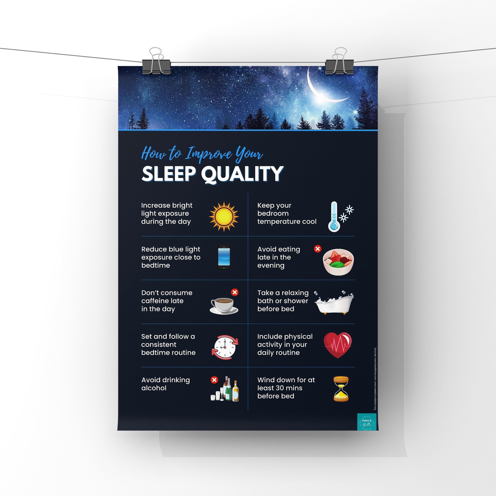 How to Improve Your Sleep Quality Poster Health and - Etsy UK