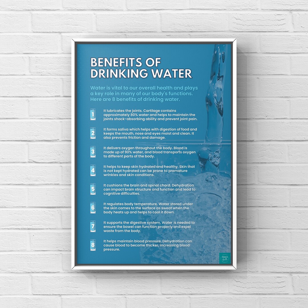 Benefits of Drinking Water Poster | Health and Wellbeing | Wall Decor ...