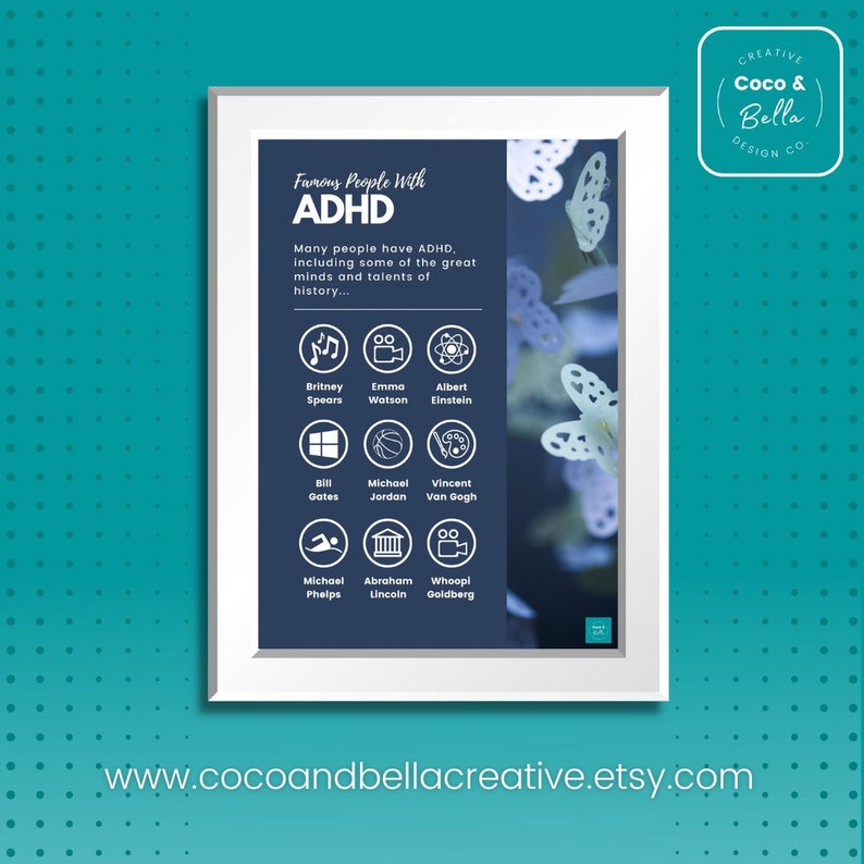 Famous People With ADHD Poster SEND Inclusion Diversity ADD - Etsy