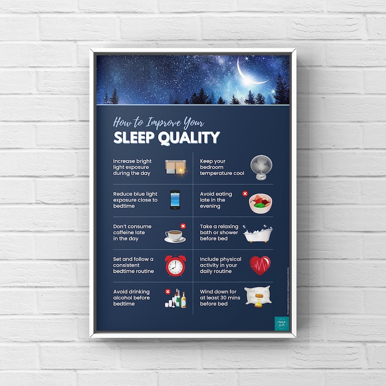 How to Improve Your Sleep Quality Poster | Health and Wellbeing | Self ...
