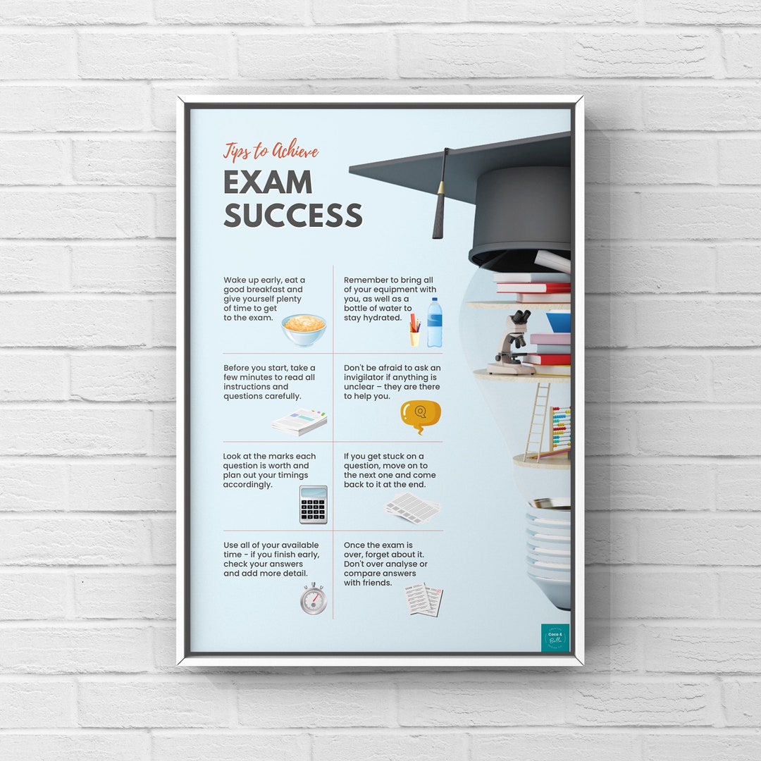 Tips for Exam Success Poster | Education | Exam Technique | Classroom ...