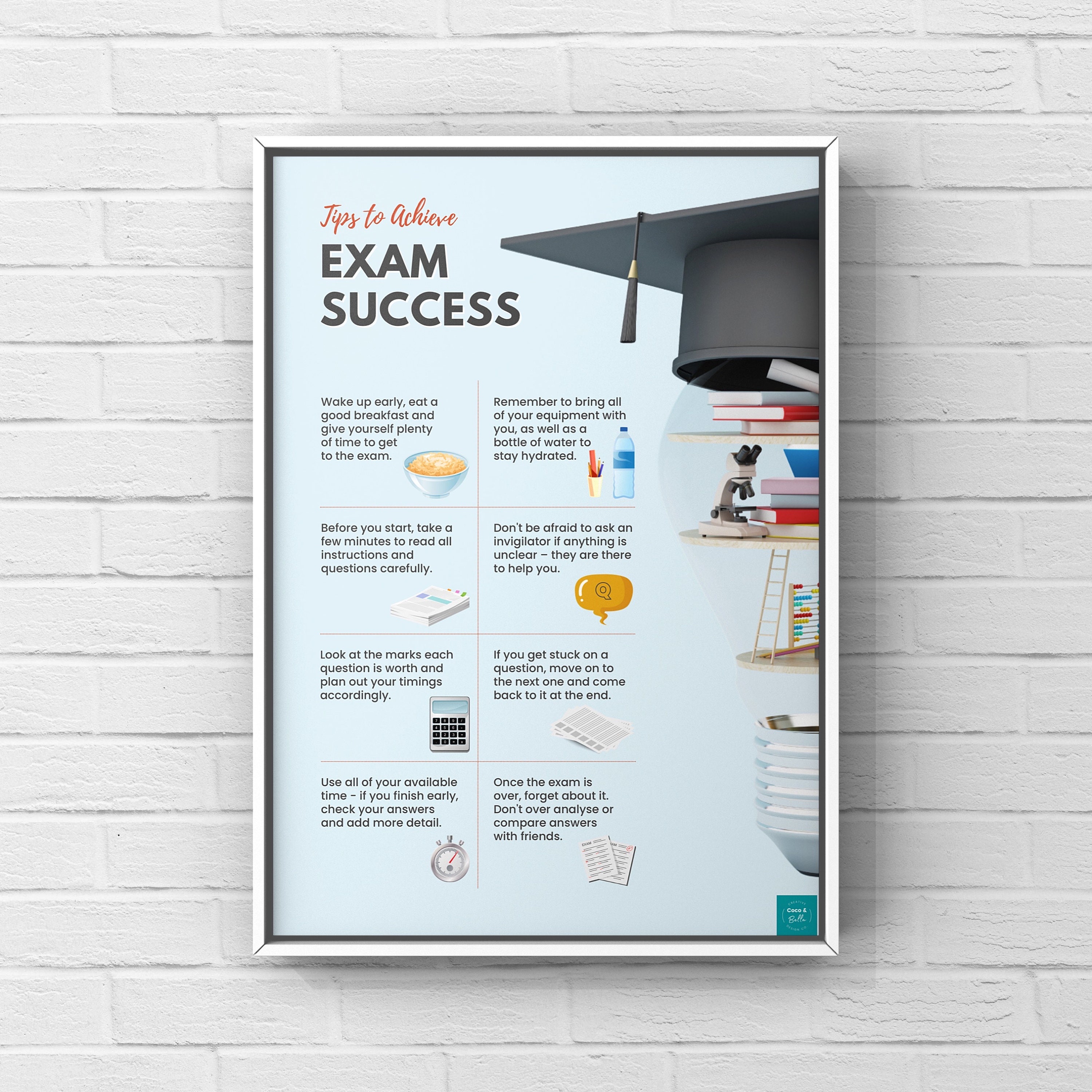 Tips for Exam Success Poster | Education | Exam Technique | Classroom ...