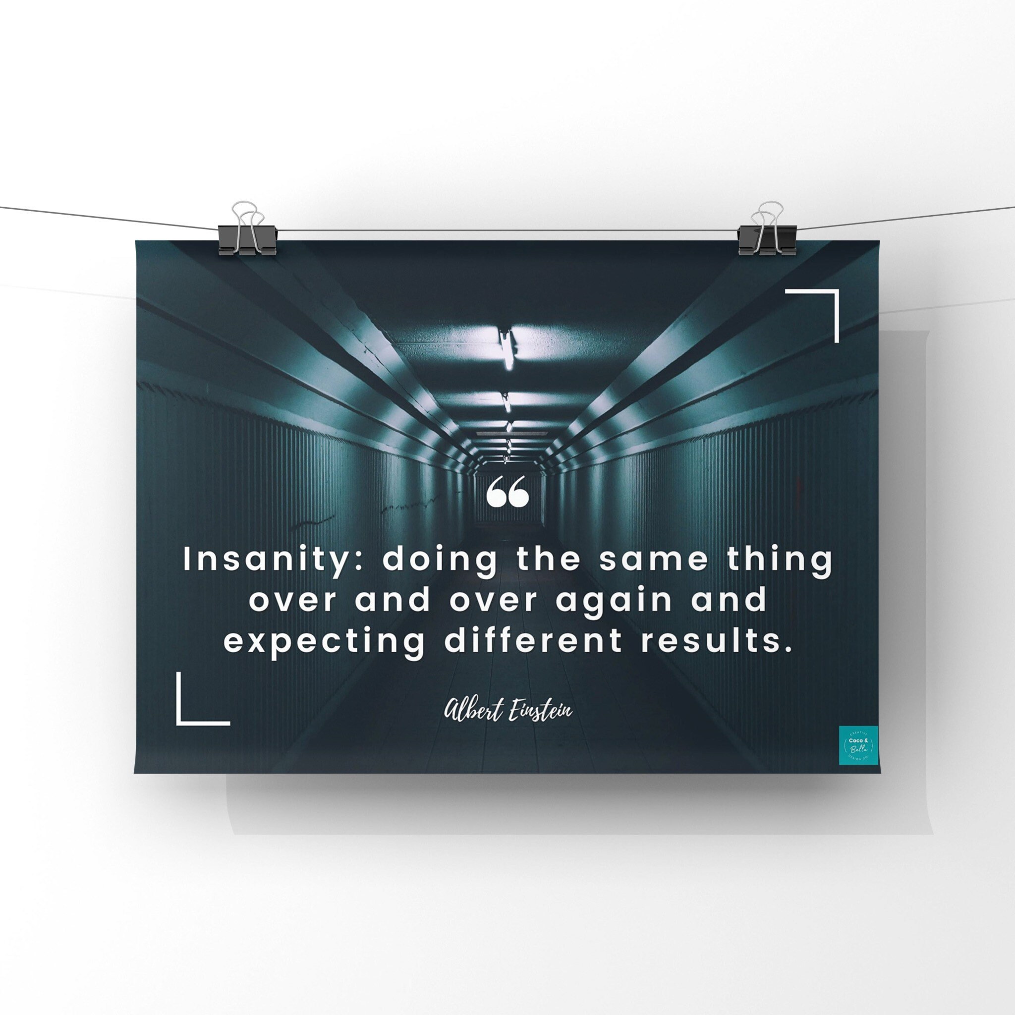 Insanity Quote Poster | Inspirational Quote | Wall Decor | Mental ...