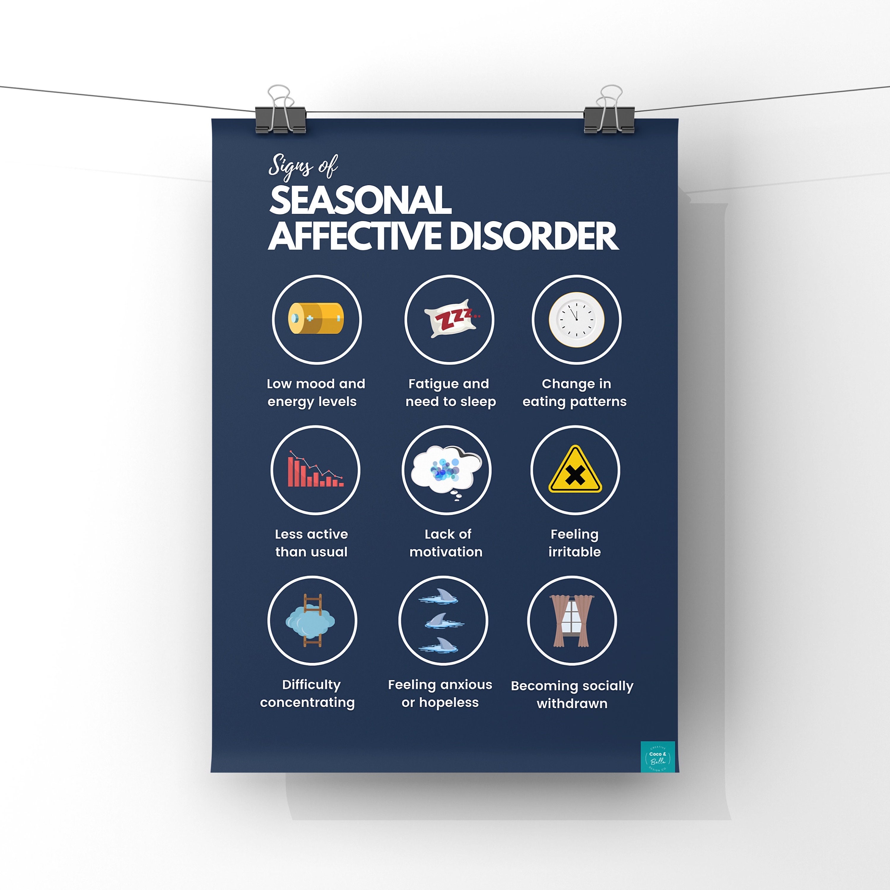 Signs of Seasonal Affective Disorder Poster | Mental Health ...