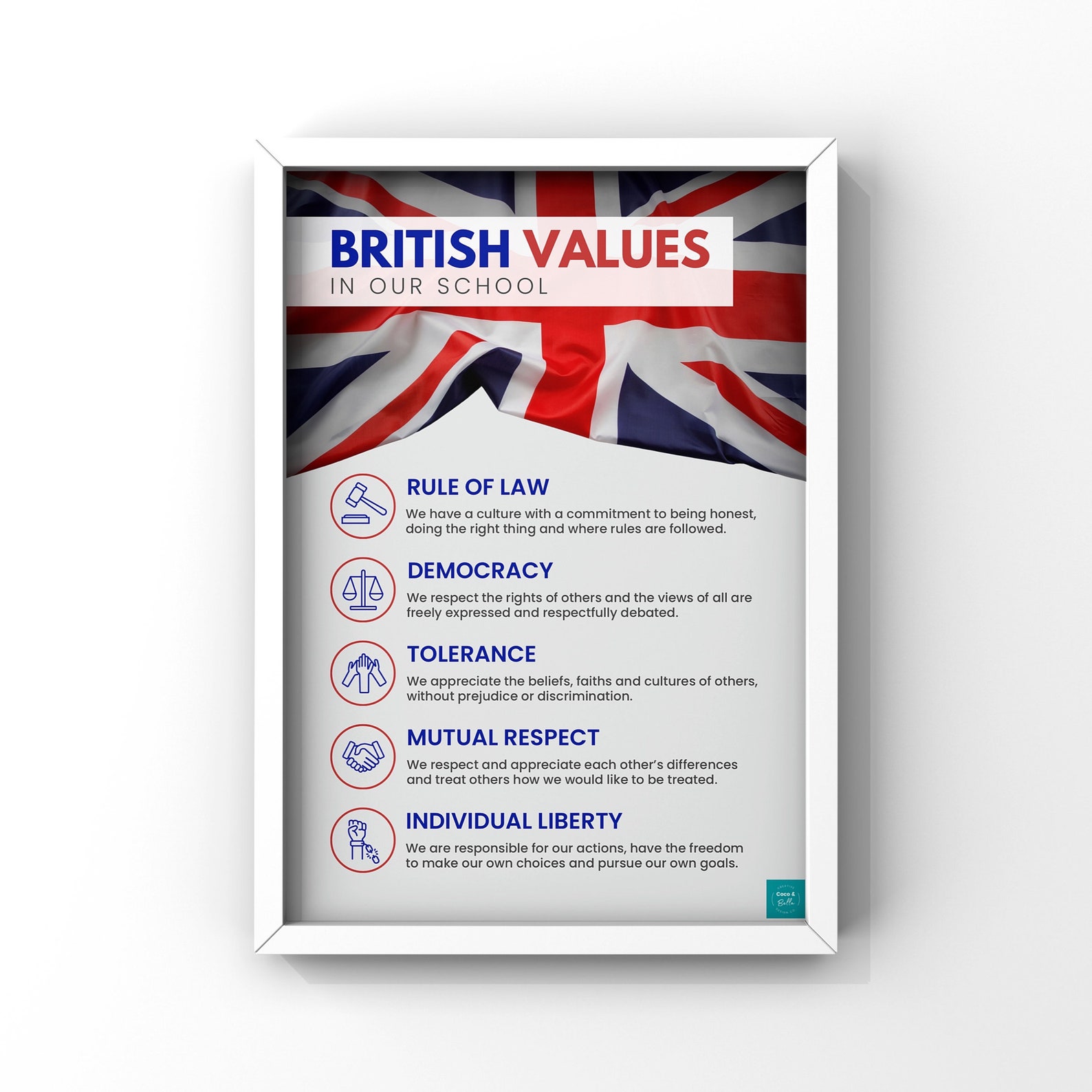 British Values in Our School Poster | Education Poster | Classroom Wall ...