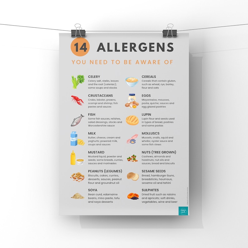 Allergens Poster | Food Allergies | Healthy Eating | Health & Wellbeing ...