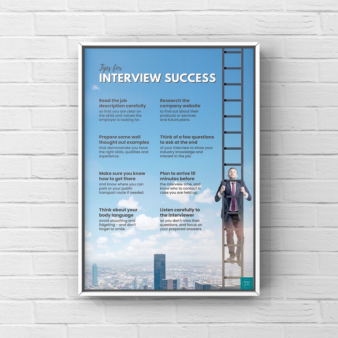 Tips for Interview Success Poster | Education | Job Interview Technique ...