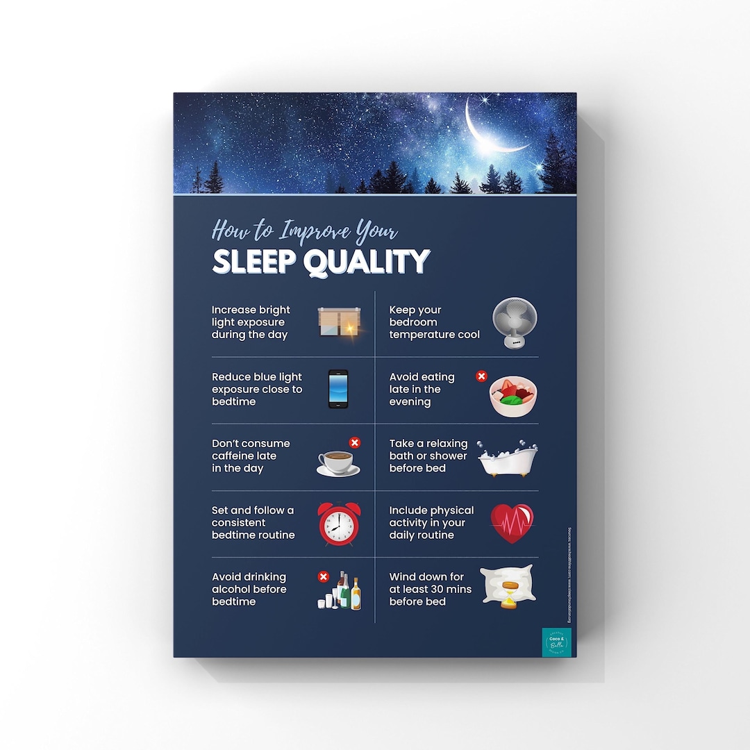 How to Improve Your Sleep Quality Poster | Health and Wellbeing | Self ...