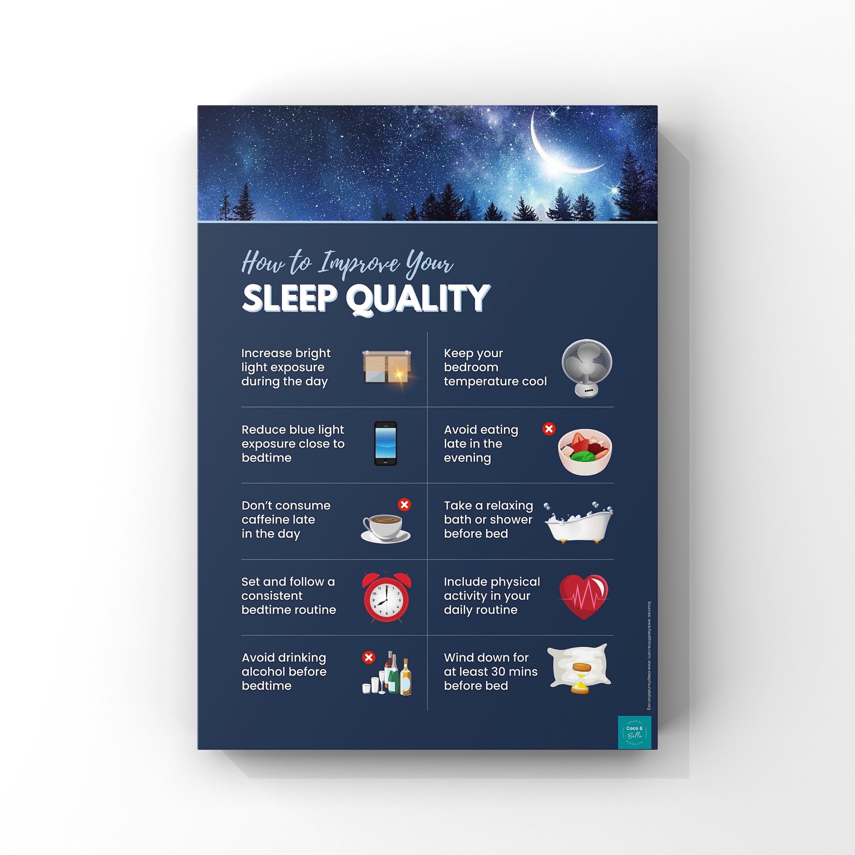 How to Improve Your Sleep Quality Poster | Health and Wellbeing | Self ...