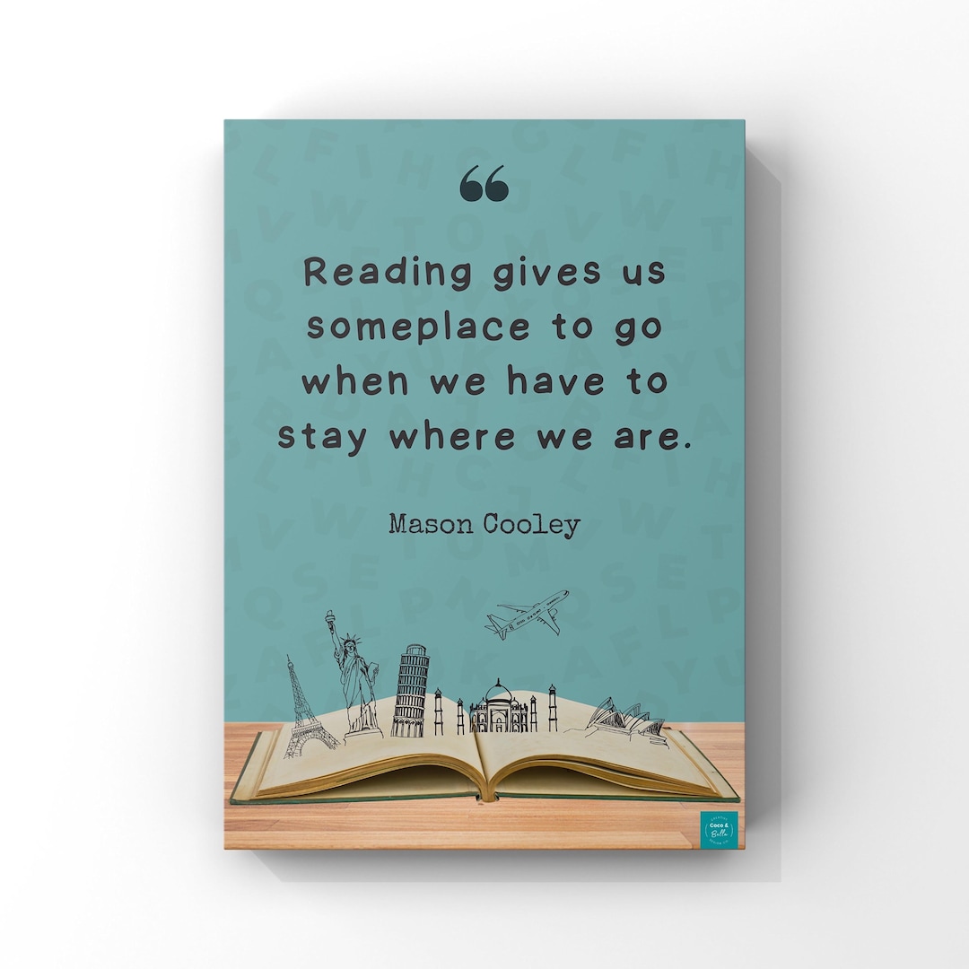 Reading Quote Poster | Inspirational Quote | Book Lovers | Wall Decor ...