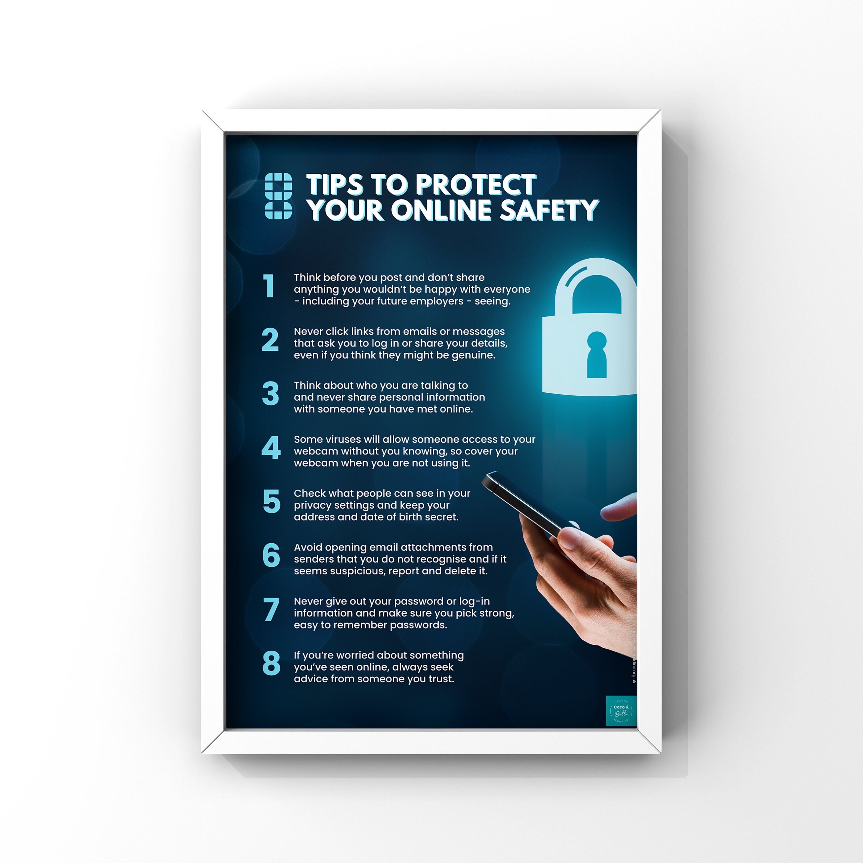 Online Safety Tips Poster Education Cyber Safety Classroom Display ...