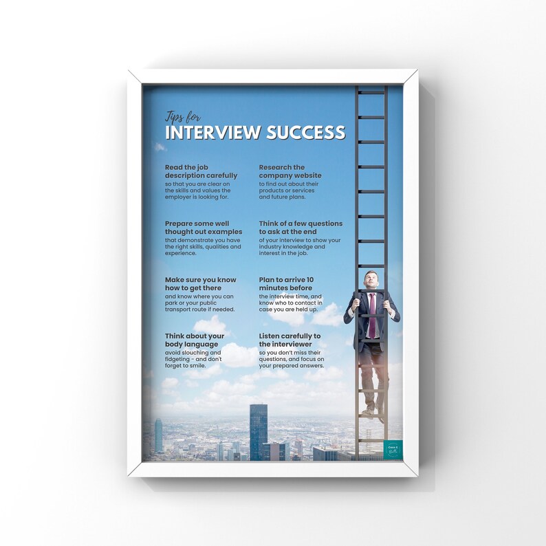Tips for Interview Success Poster | Education | Job Interview Skills ...
