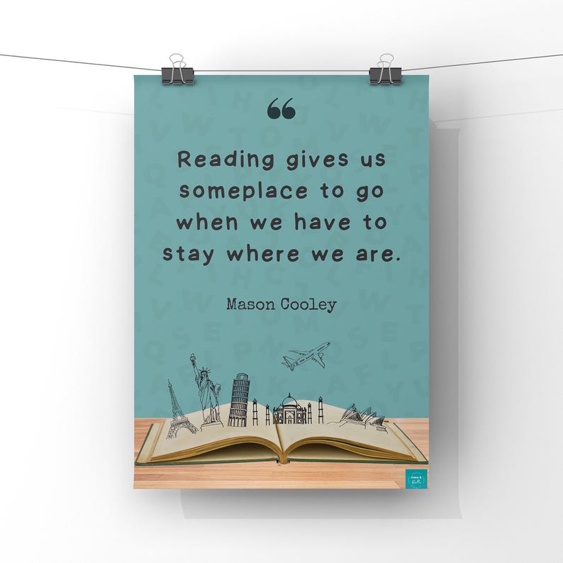 Reading Quote Poster | Inspirational Quote | Classroom School Library ...