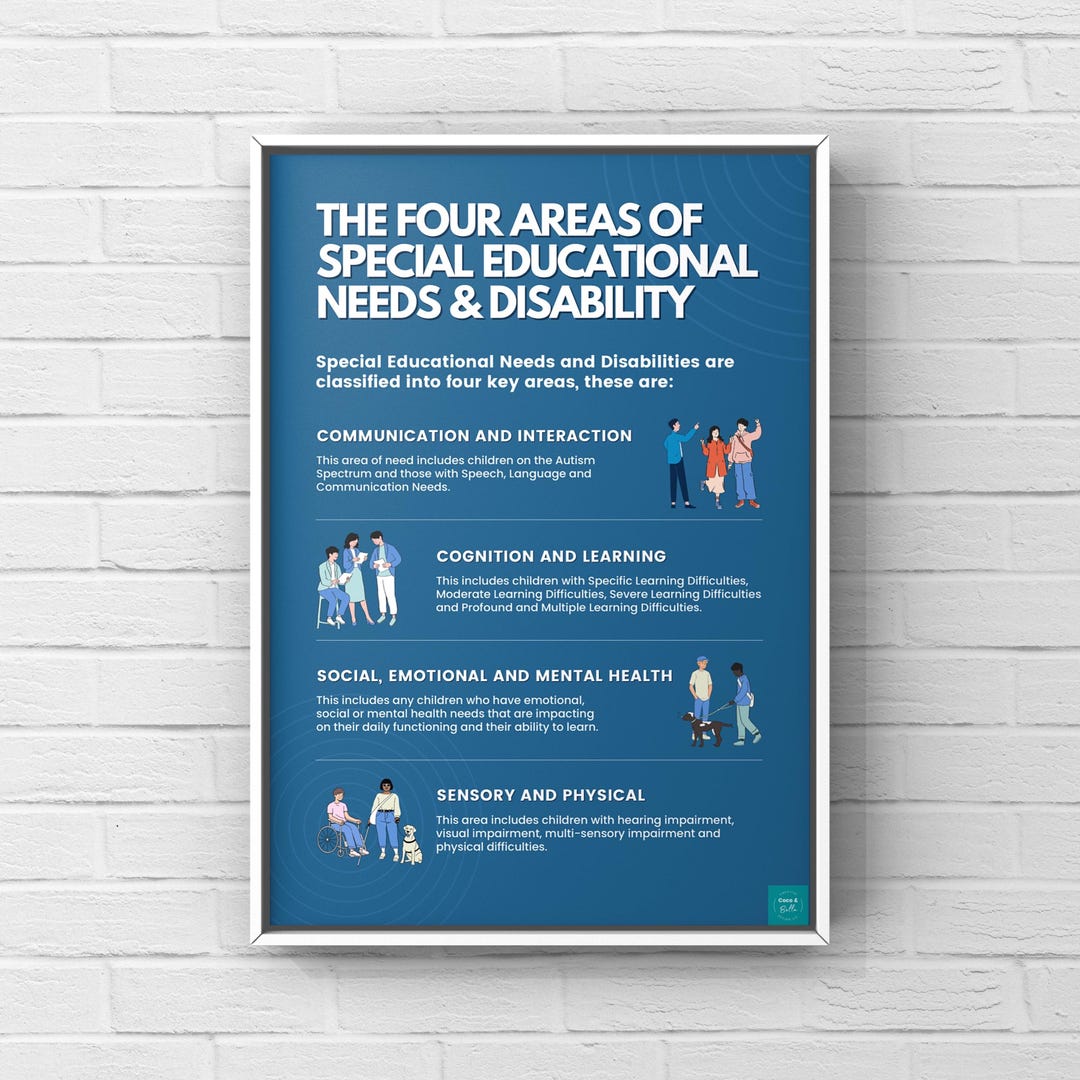 Four Areas of SEND Poster | Special Educational Needs & Disabilities ...