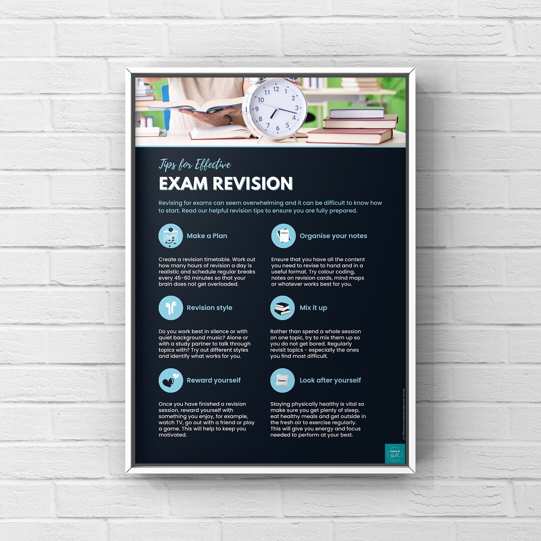 Exam Revision Tips Poster Education Revision Guide - Etsy