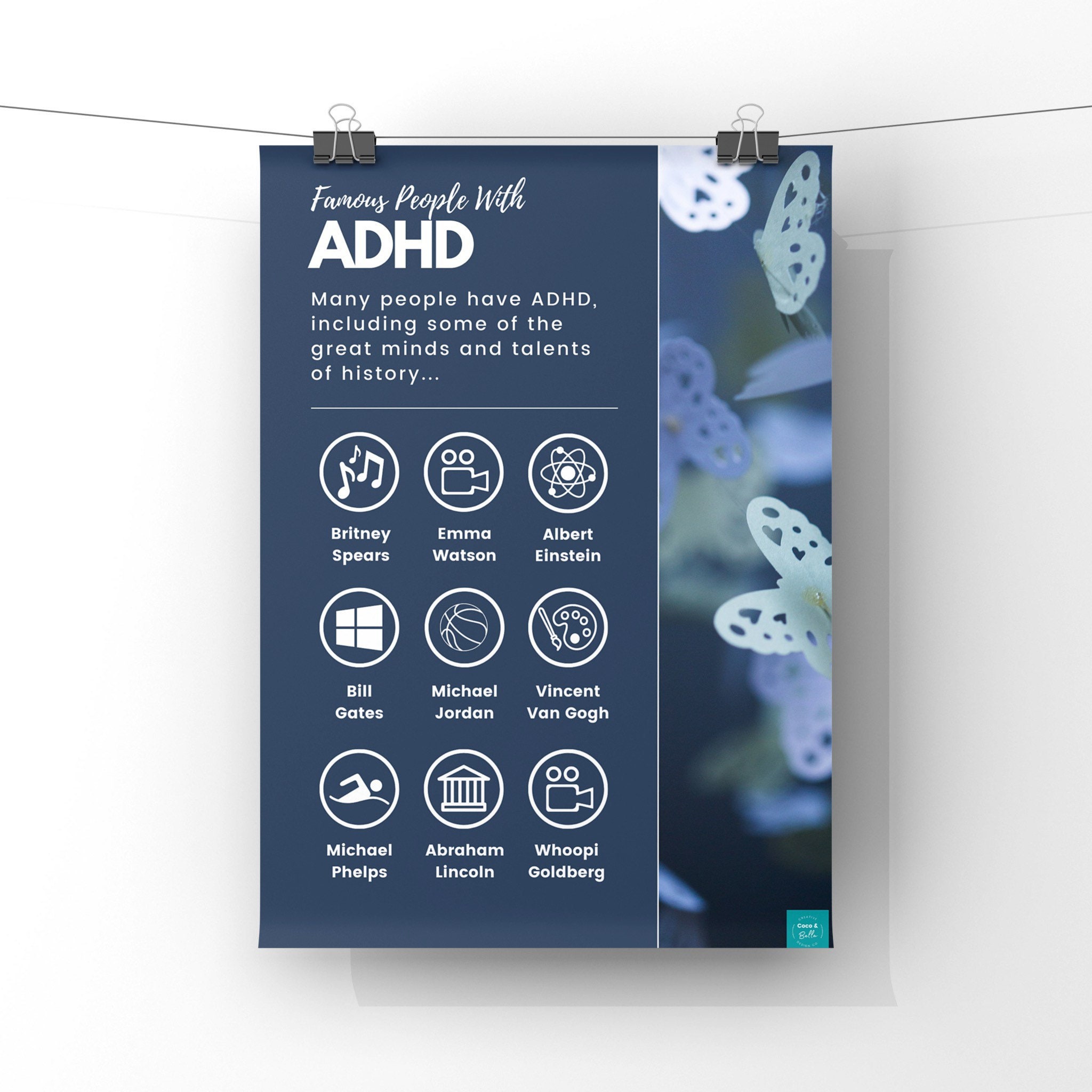 Famous People With ADHD Poster ADD SEND Inclusion Diversity - Etsy