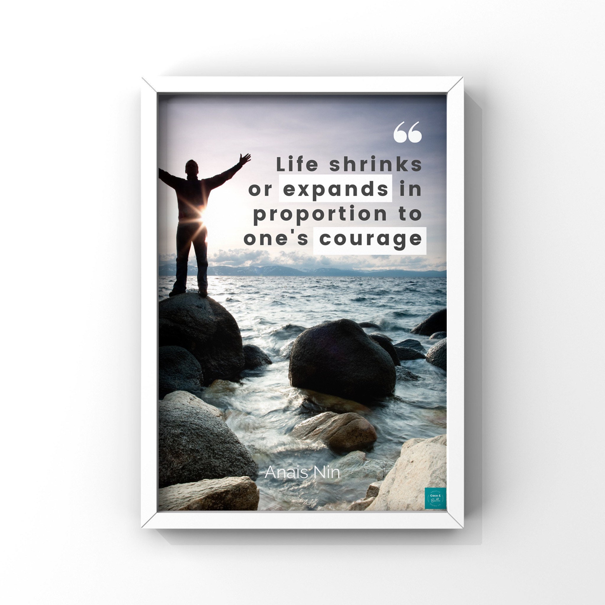 Courage Quote Poster | Inspirational Quote | Psychology | Wall Decor ...