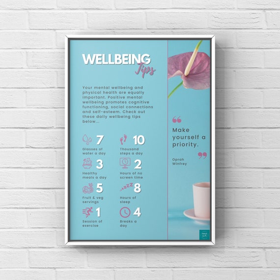 Wellbeing Tips Poster Psychology Self Care Mental Health - Etsy UK