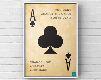 Motivational Quote Poster Play Your Hand Psychology | Etsy