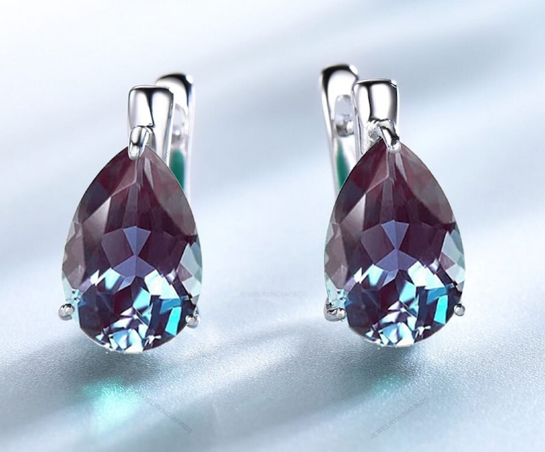 Color Change Alexandrite Stud Earrings for Women 925 - Etsy