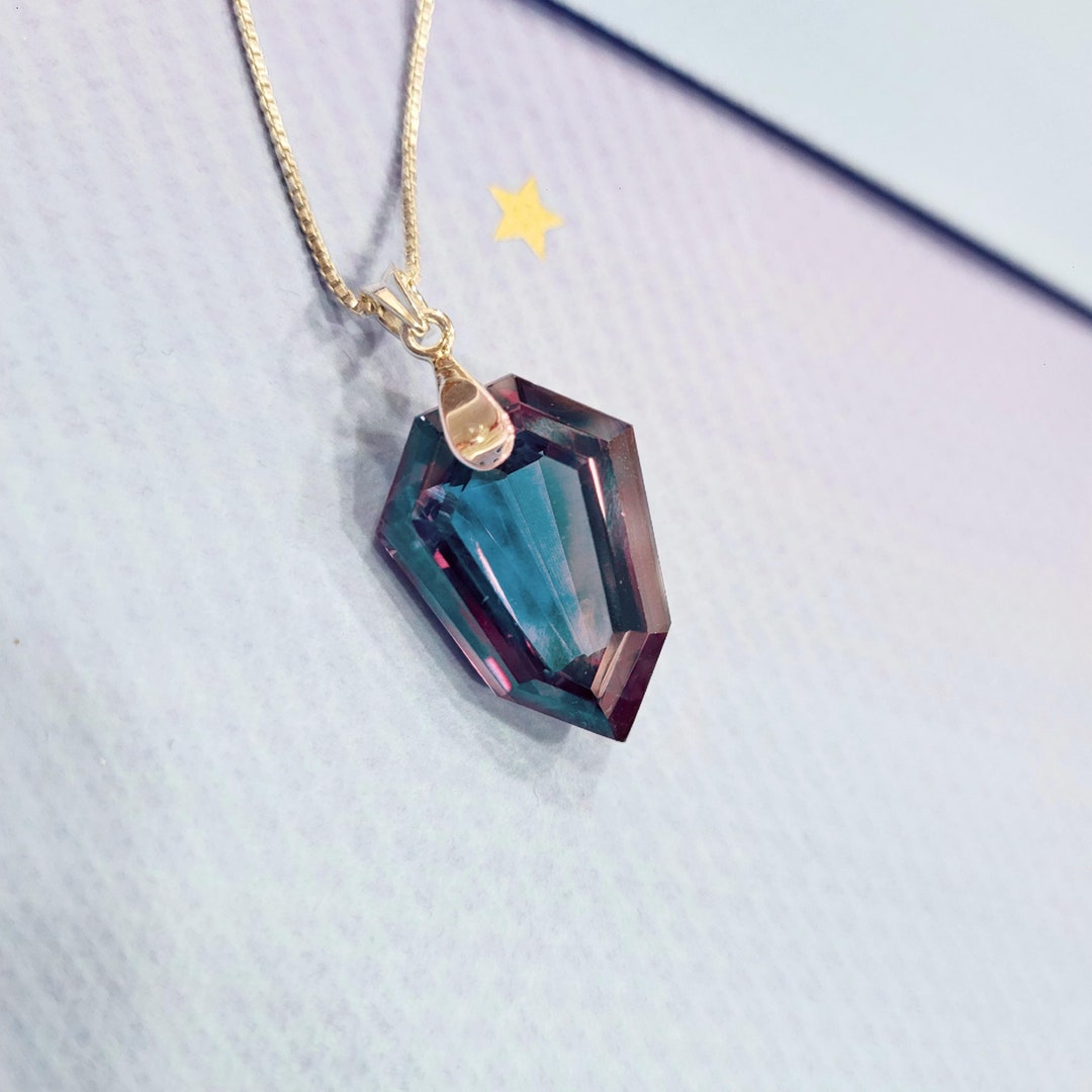 Huge Color Change Gems Necklace, Engagement Wedding Gift, for Her ...