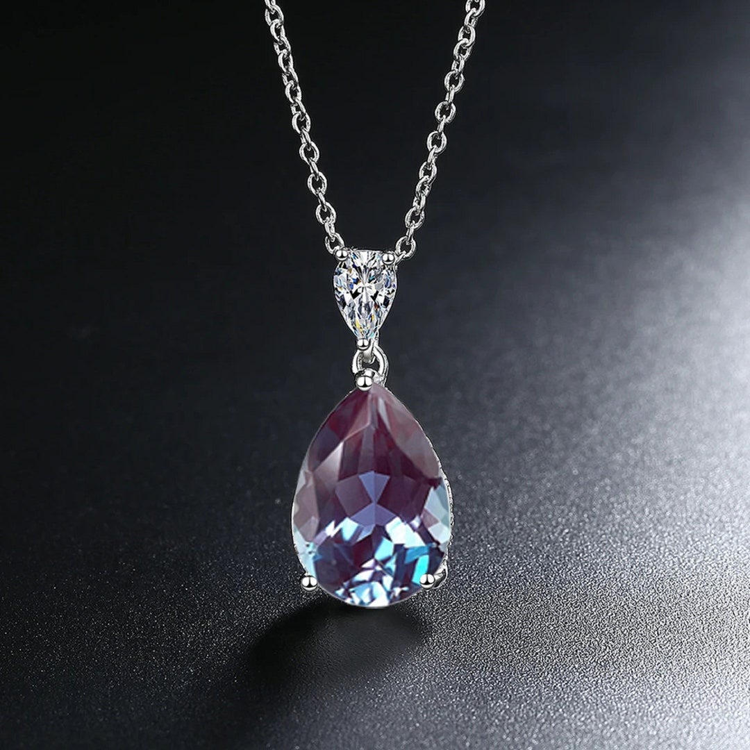Color Change Gems Necklace, Engagement Gift, Wedding Gift, for Her ...