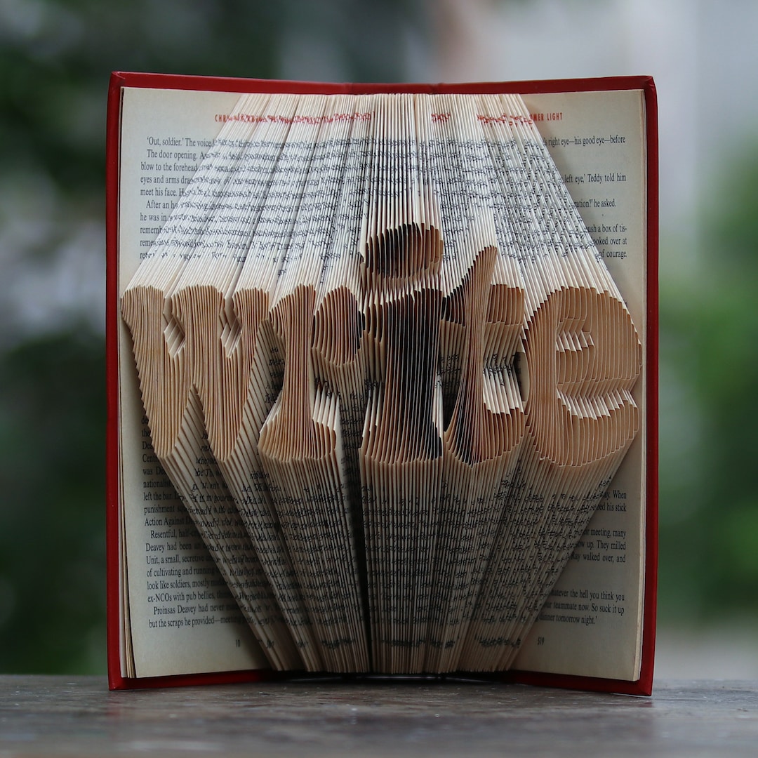 Books Folded Book Art Gift for Friend Write Book Folding Art Writer's ...