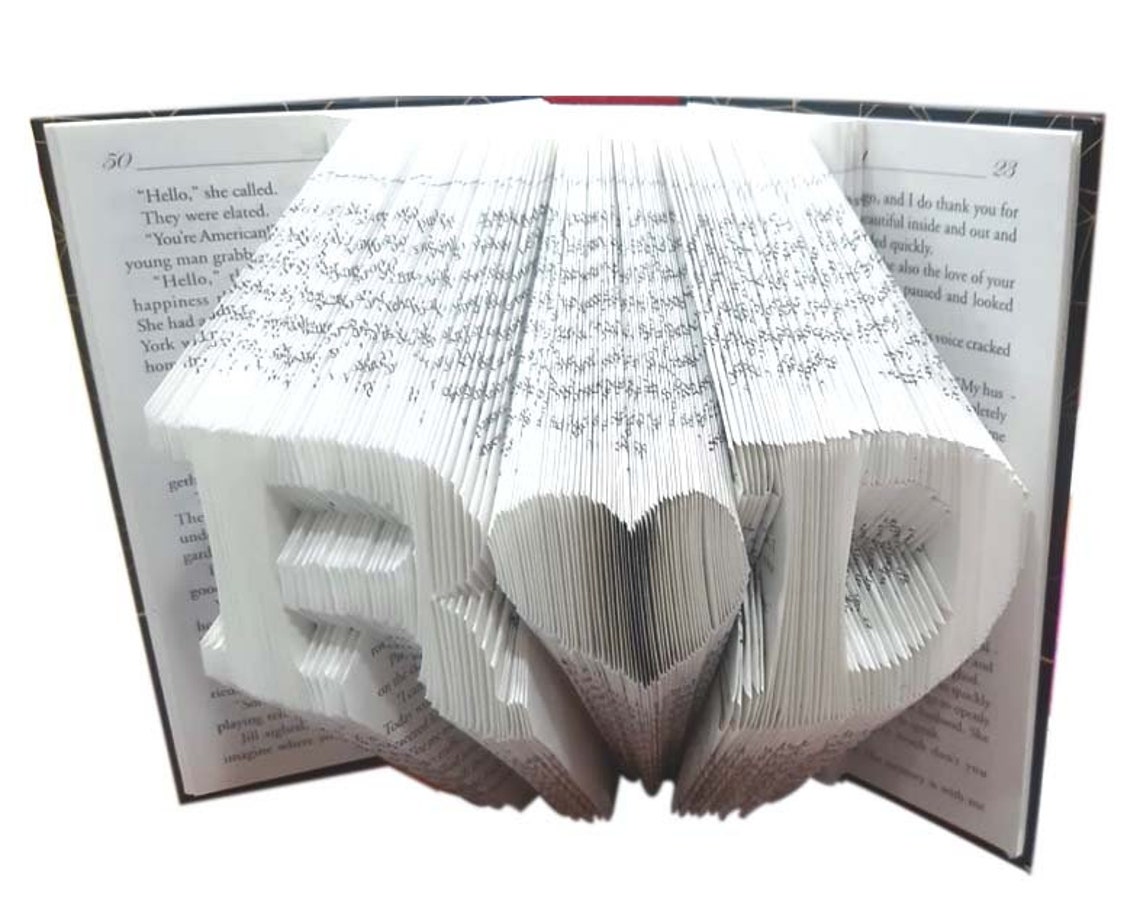 Personalized Folded Book Art Pattern Initials Art Customized - Etsy