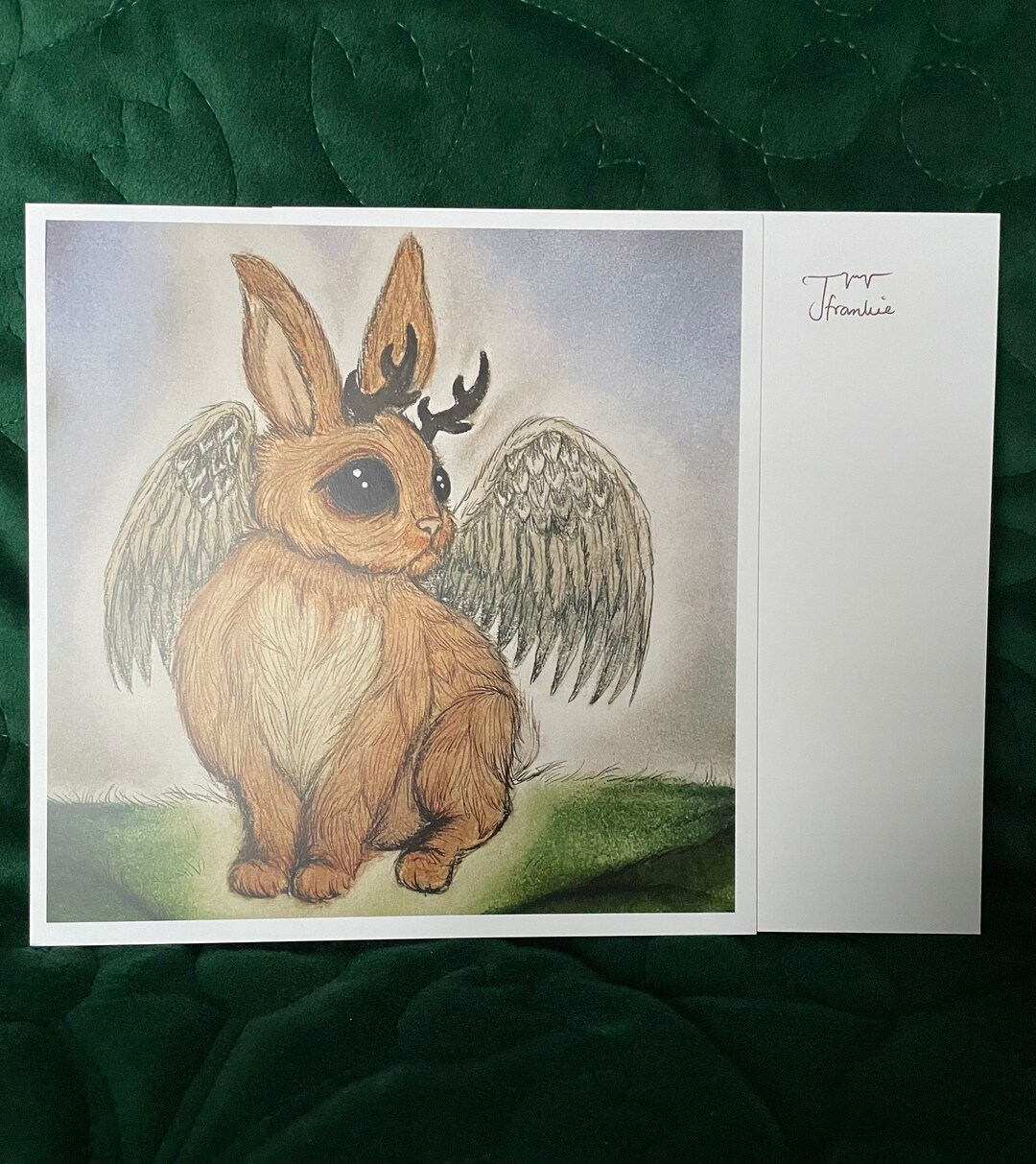 Little Wolpertinger Bunny Rabbit Cryptid Print - Etsy