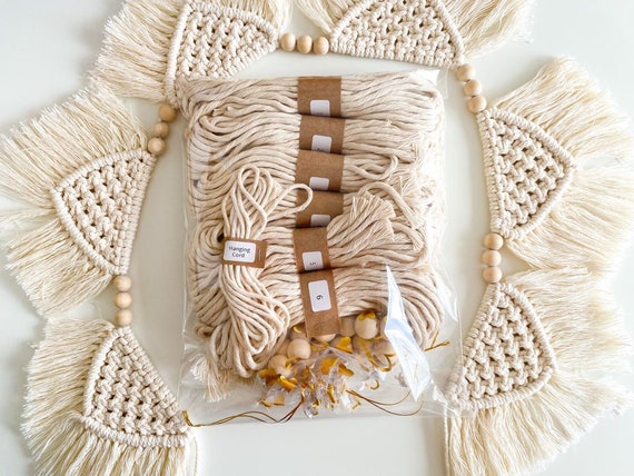 Craftedbymagical 10 Flags Macrame Garland DIY Kit Wall | Etsy