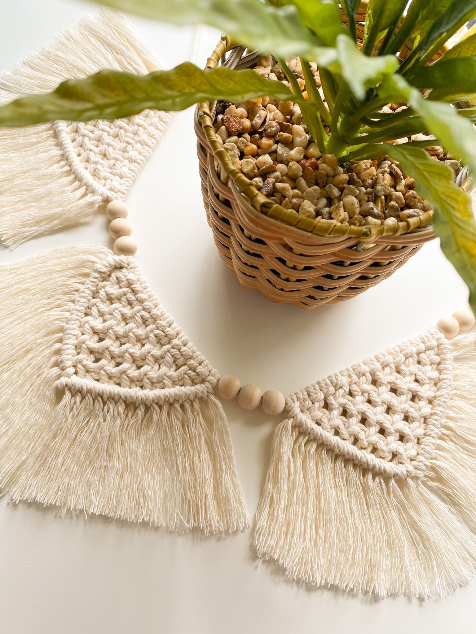 Craftedbymagical 10 Flags Macrame Garland DIY Kit, Wall Hanging Kit for ...