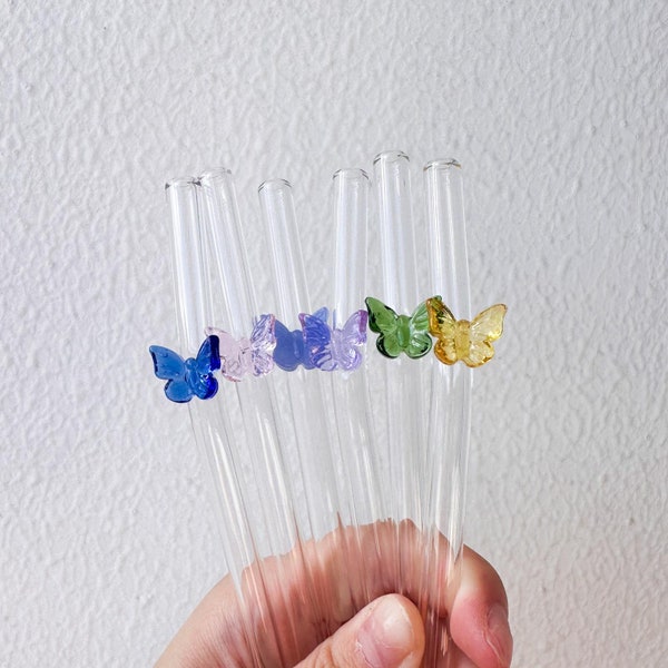 Curved Glass Straw Etsy