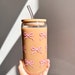 Craftedbymagical Handmade Trendy Pink Bow Beer Can Glass, 16oz, 470ml ...