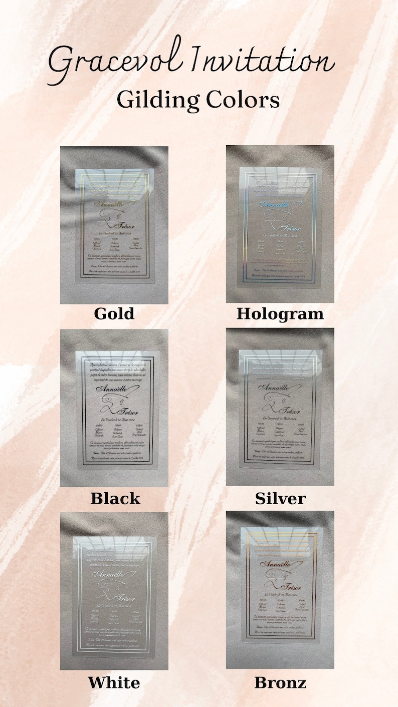 Luxury Vellum Wedding Invitation With Gold Foil, Transparent Wedding ...