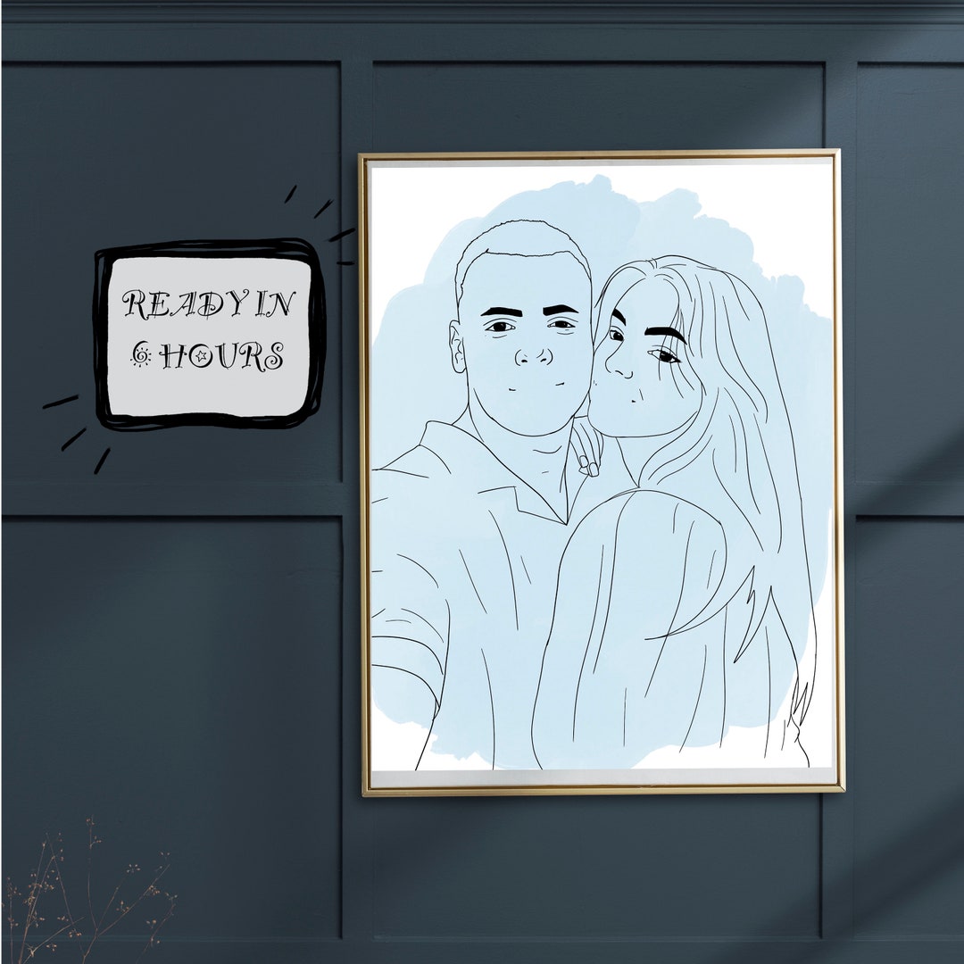 Custom Line Drawing Custom Family Drawing From Photo, Christmas Gift ...