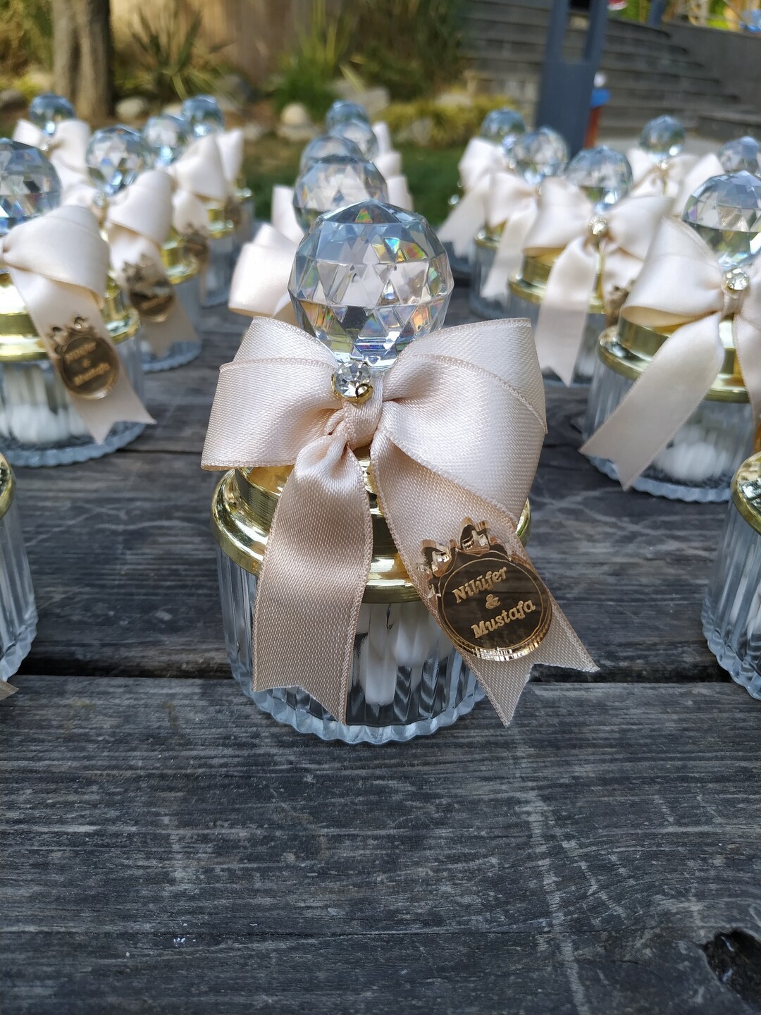 Personalized Glass Candy Bowl: Elegant Wedding Favors - Etsy