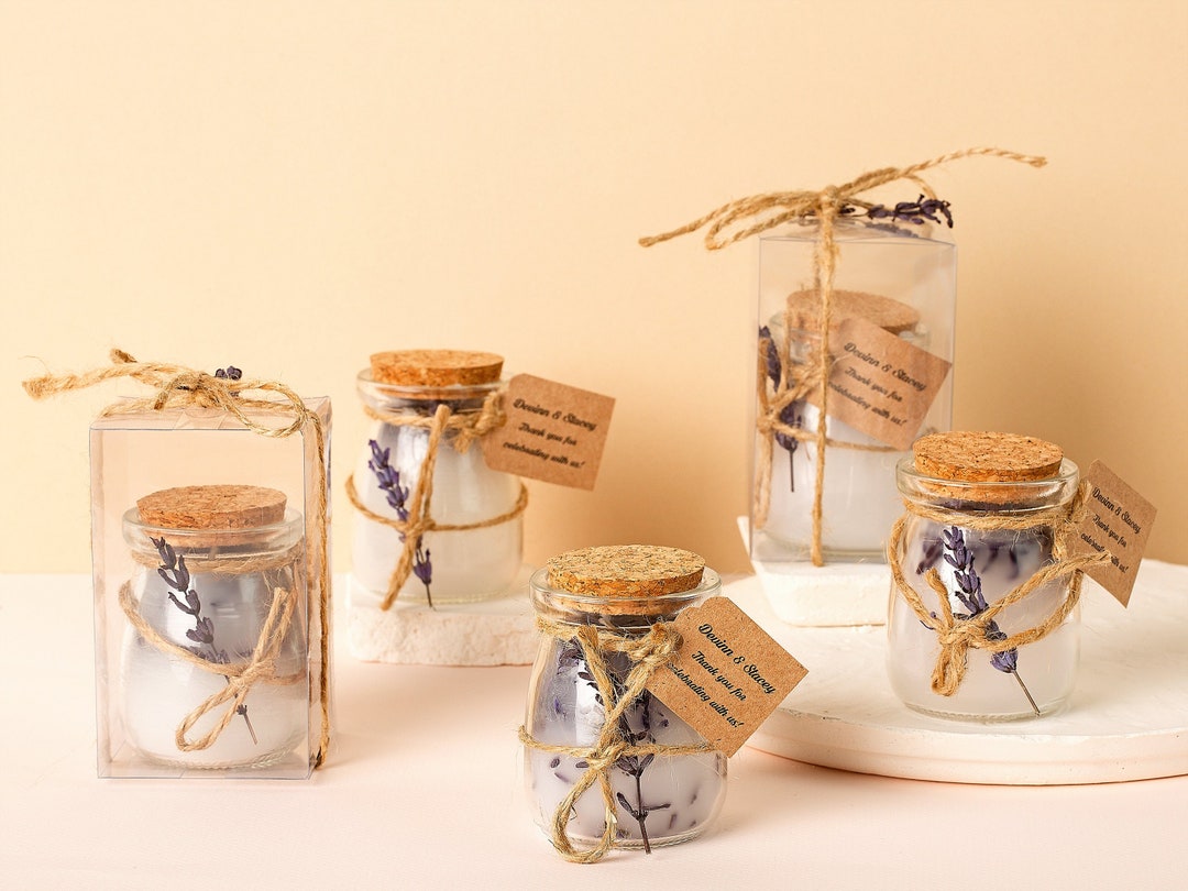 Wedding Favor Candle For Guests In Bulk Lavender Candle Favors Rustic