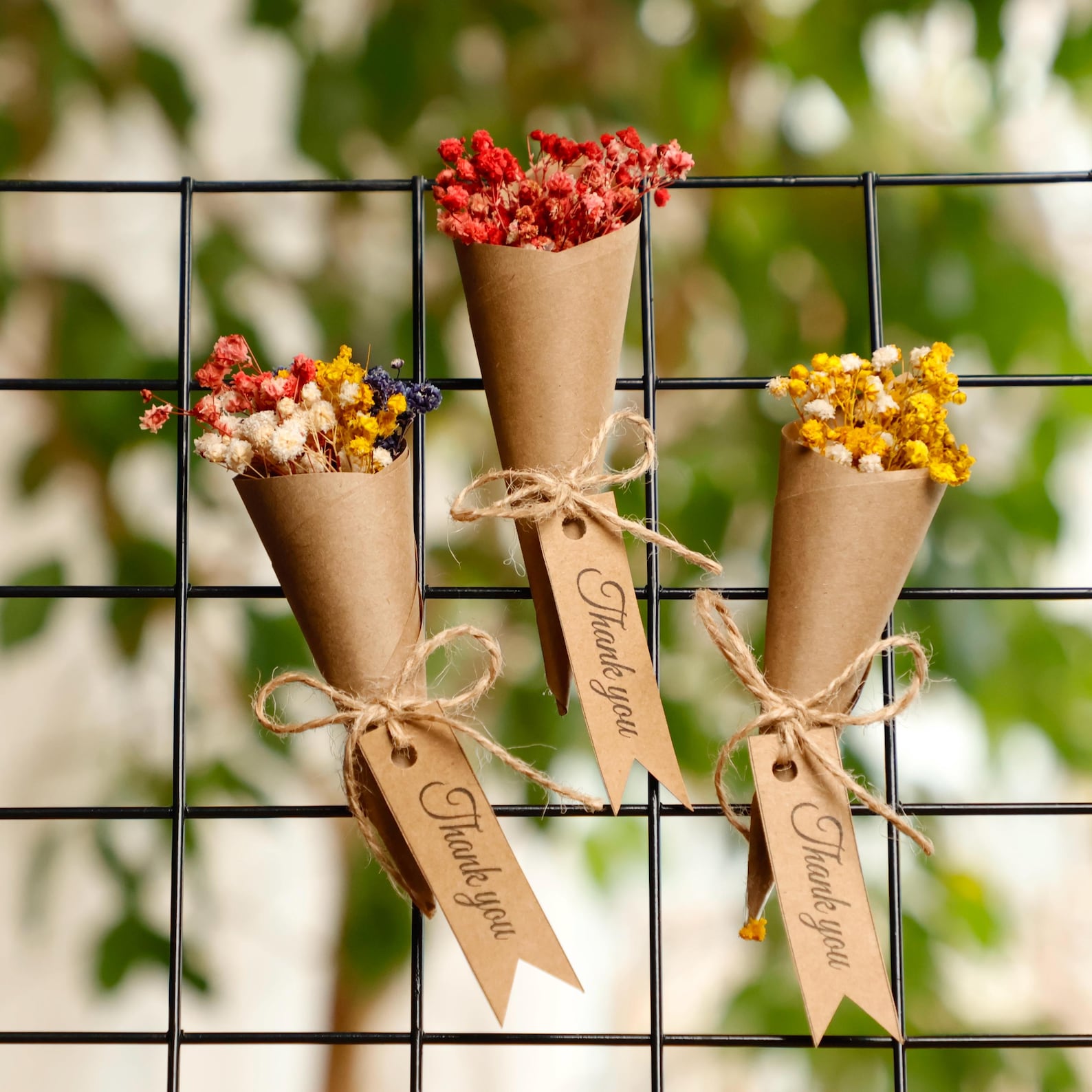 25 Mini Dried Flower Bouquet Favors, Rustic Wedding Decor, Baby Shower ...