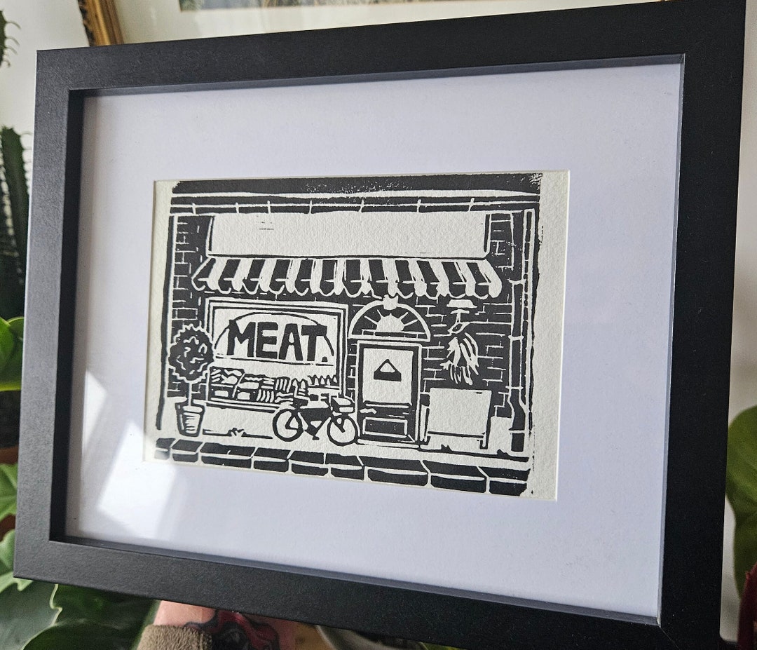 Butchers Shop Art, Handmade A5 Lino Prints, Butchery, Gift, Wall ...
