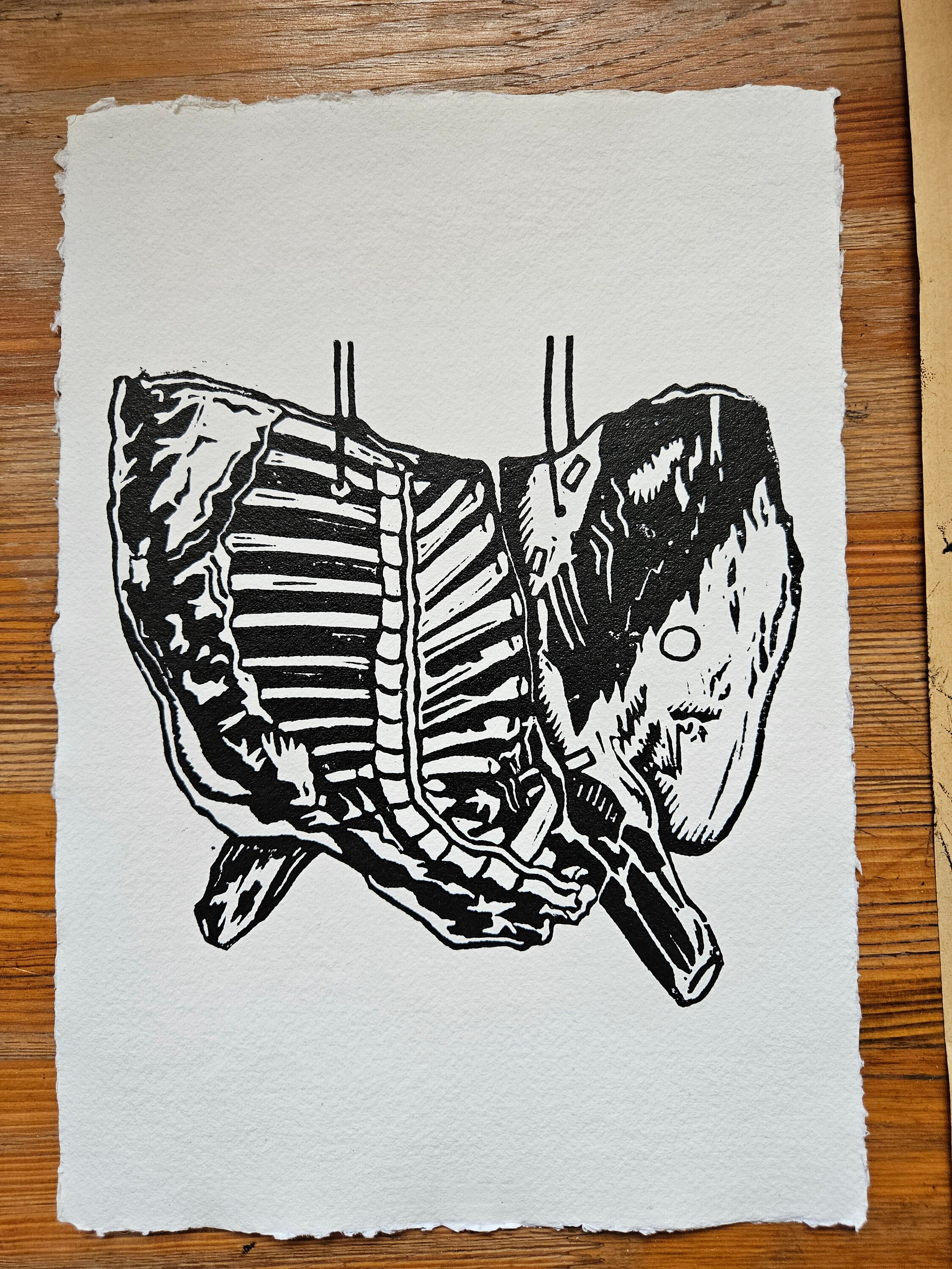 Butchery Art 'forequarters'' Handmade A4 Lino Prints, Butchery Gift ...