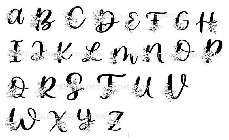 Calligraphy Svg / Floral Calligraphy Svg / Floral Letters / - Etsy