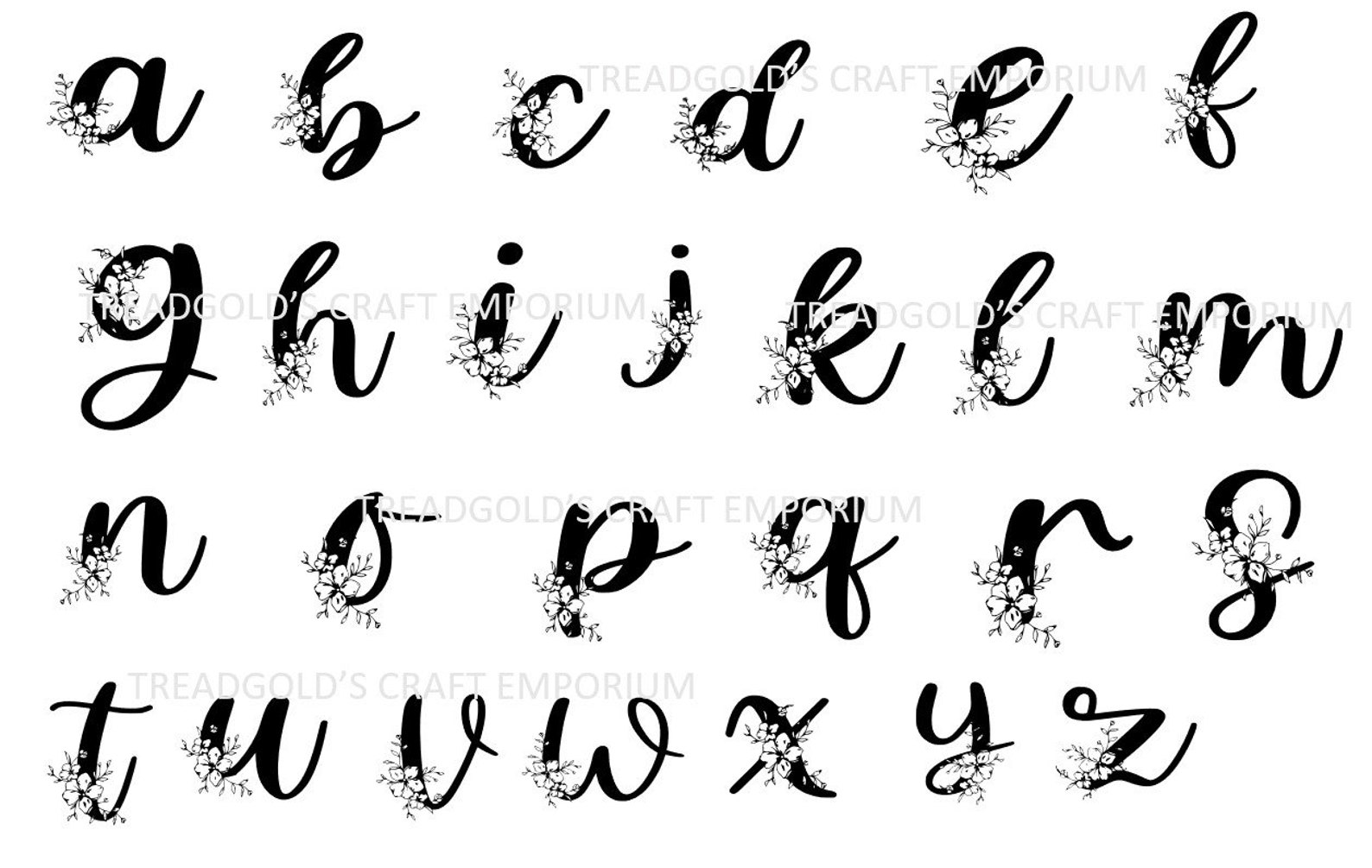 Calligraphy Svg / Floral Calligraphy Svg / Floral Letters / - Etsy